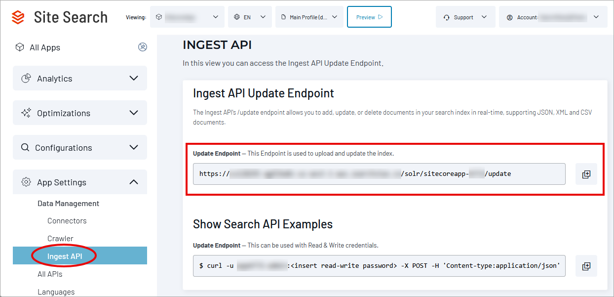 Ingest API - SearchStax Site Search Docs