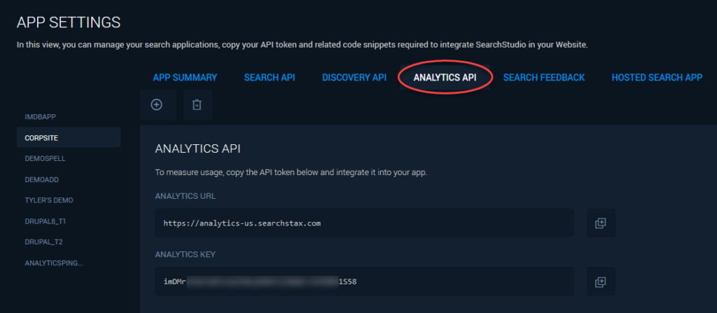 Analytics API Tab - SearchStax Docs Analytics API Tab - SearchStax Docs