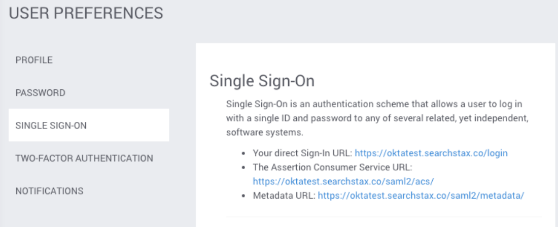 Single Sign-on - Okta - Managed Search - SearchStax Managed Search Docs