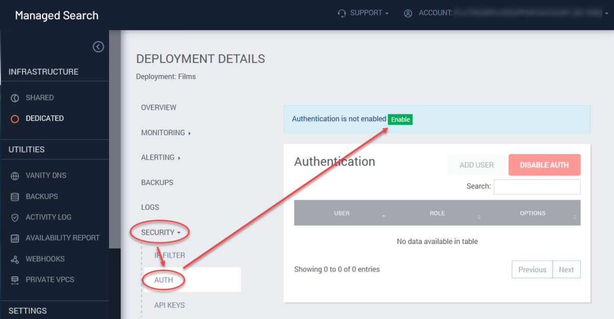 Securing Deployments - SearchStax Managed Search Docs